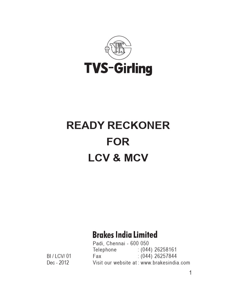 Wabco-All LCV MCV Ready Reckoner | PDF | Anti Lock Braking System ...