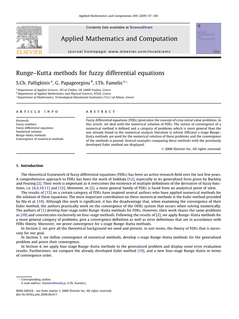Runge-Kutta Methods For Fuzzy Differential Equations | PDF ... Runge-Kutta Methods For Fuzzy Differential Equations | PDF ...