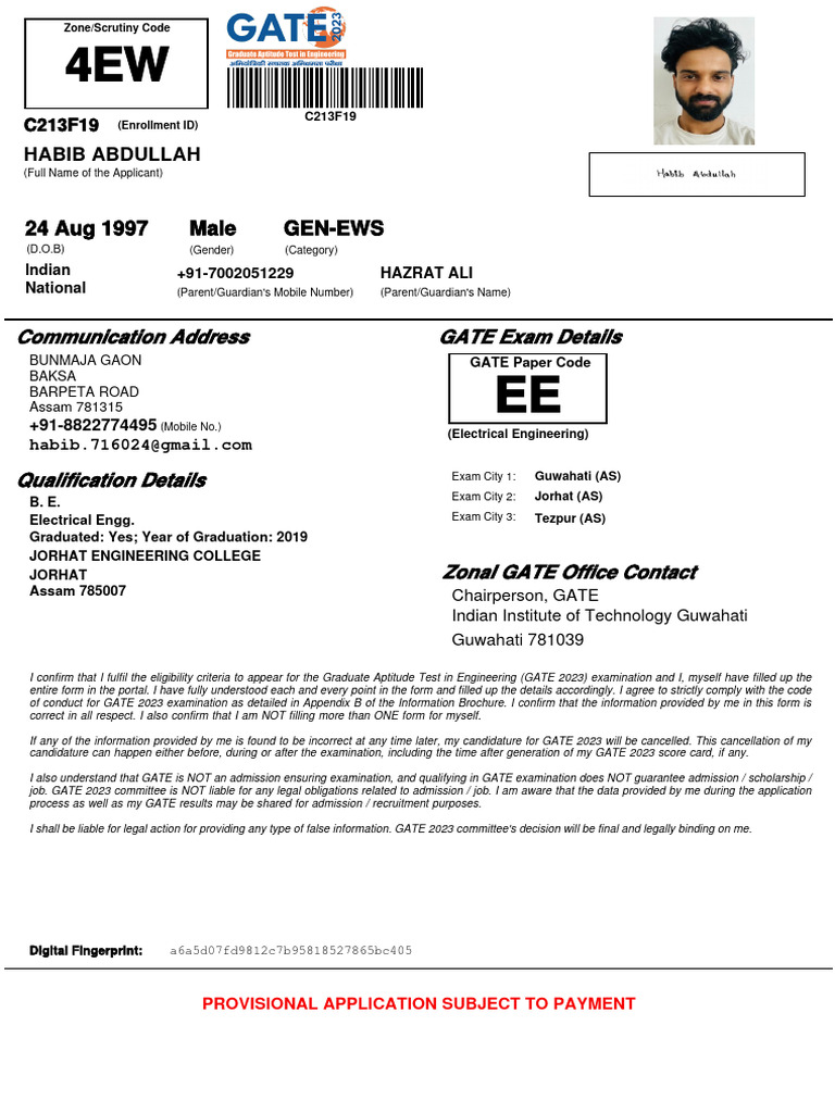 C213 F19 Application Form | PDF