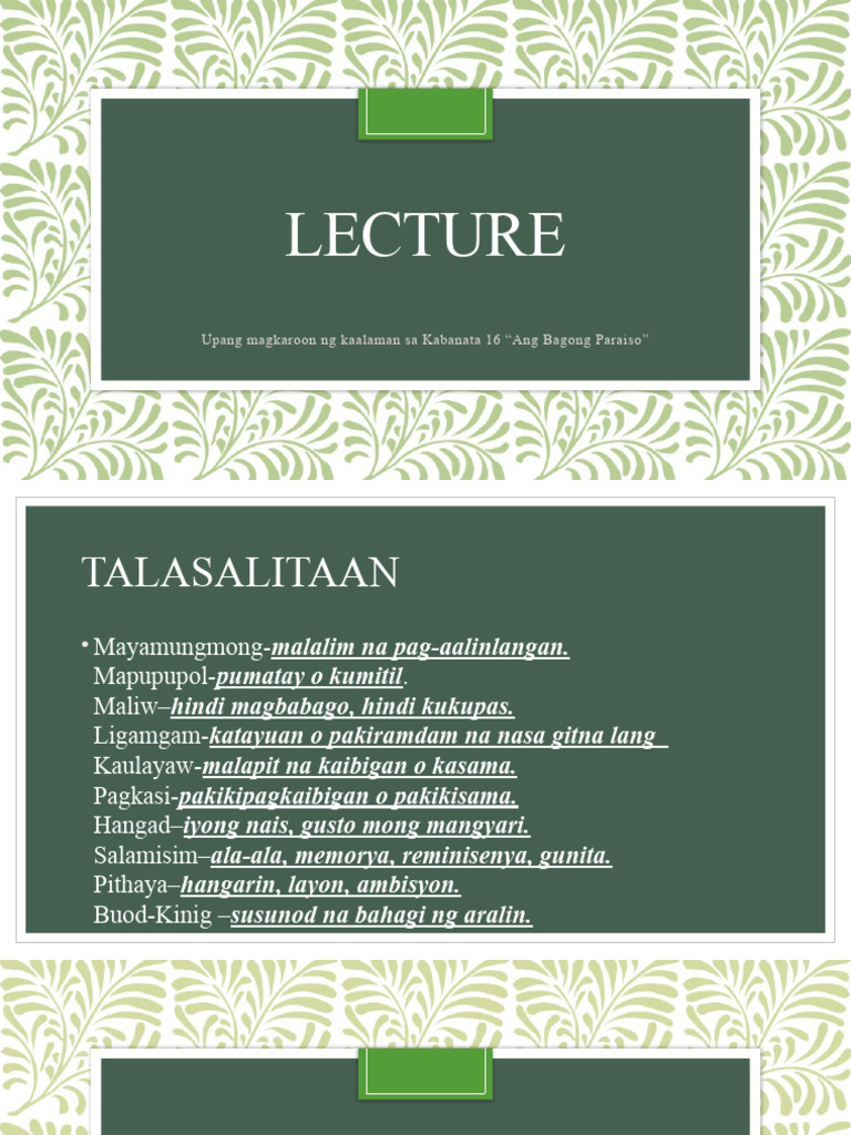 LECTURE NG ARALIN 16 | PDF