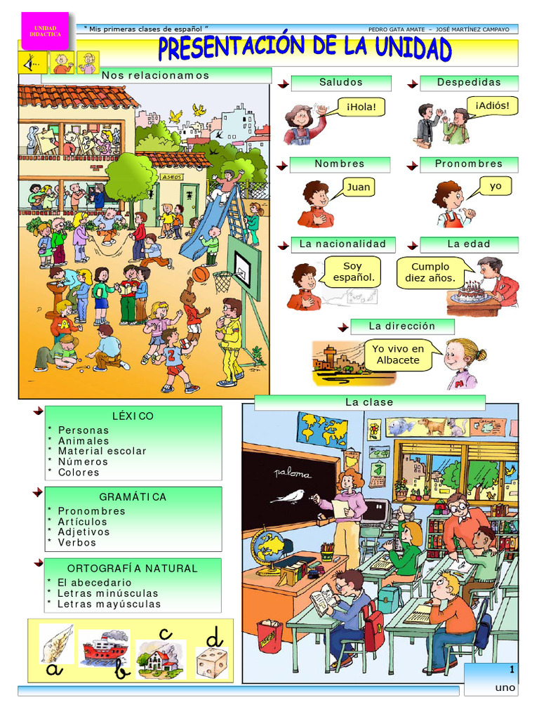 Introducción al Español: Saludos y Gramática | PDF | Verbo | Palabra