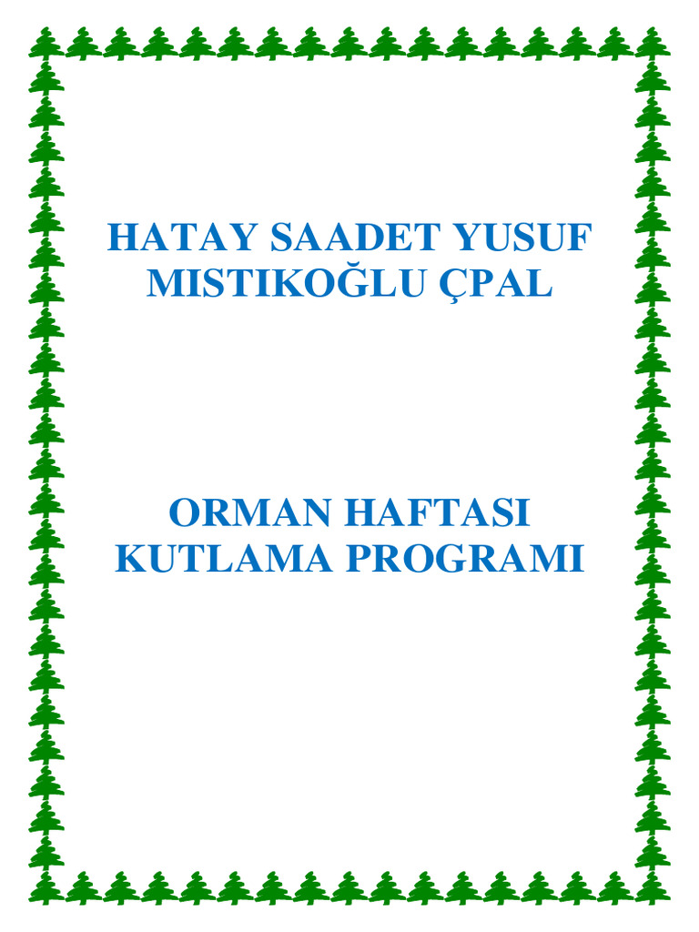 Orman Haftası Kutlama Programı | PDF