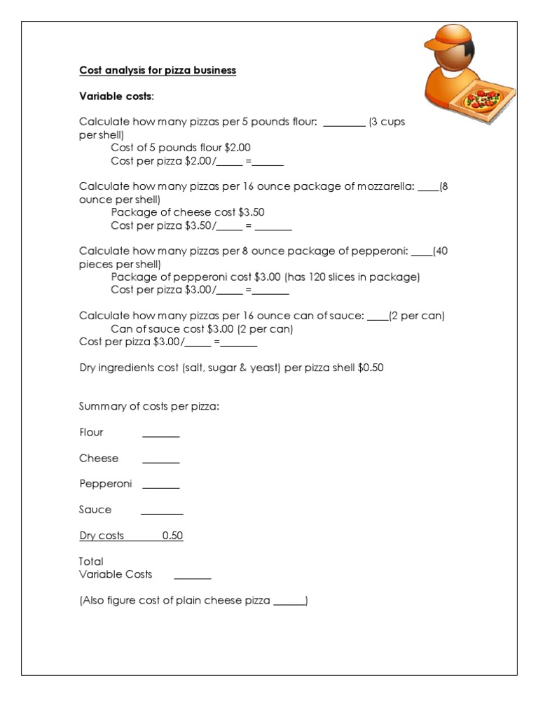 Cost Analysis For Pizza Business | PDF