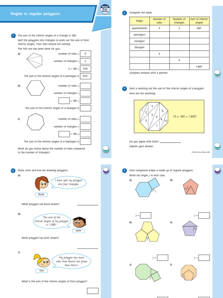 (466578) 16 Angles in Regular Polygons | Download Free PDF | Polygon | Triangle