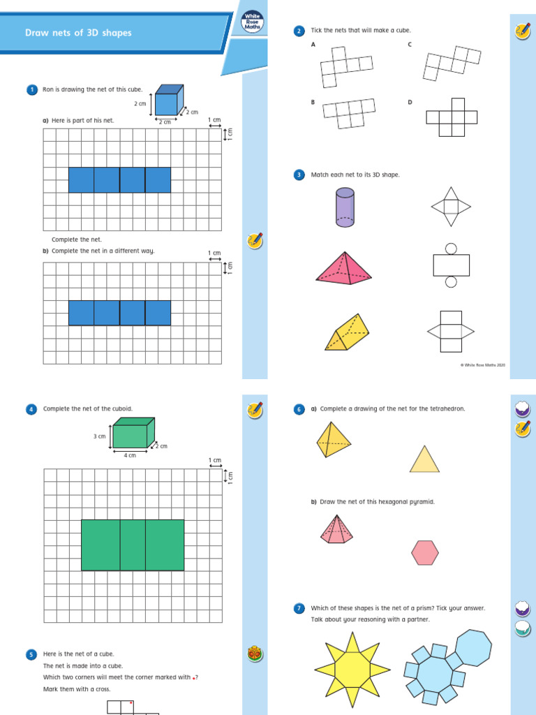 Lesson 1 Draw Nets of 3d Shapes | PDF