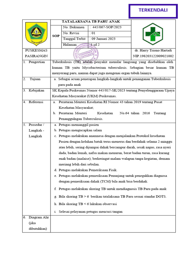4.4.1.e Sop Tatalaksana TB Paru Pada Anak | PDF