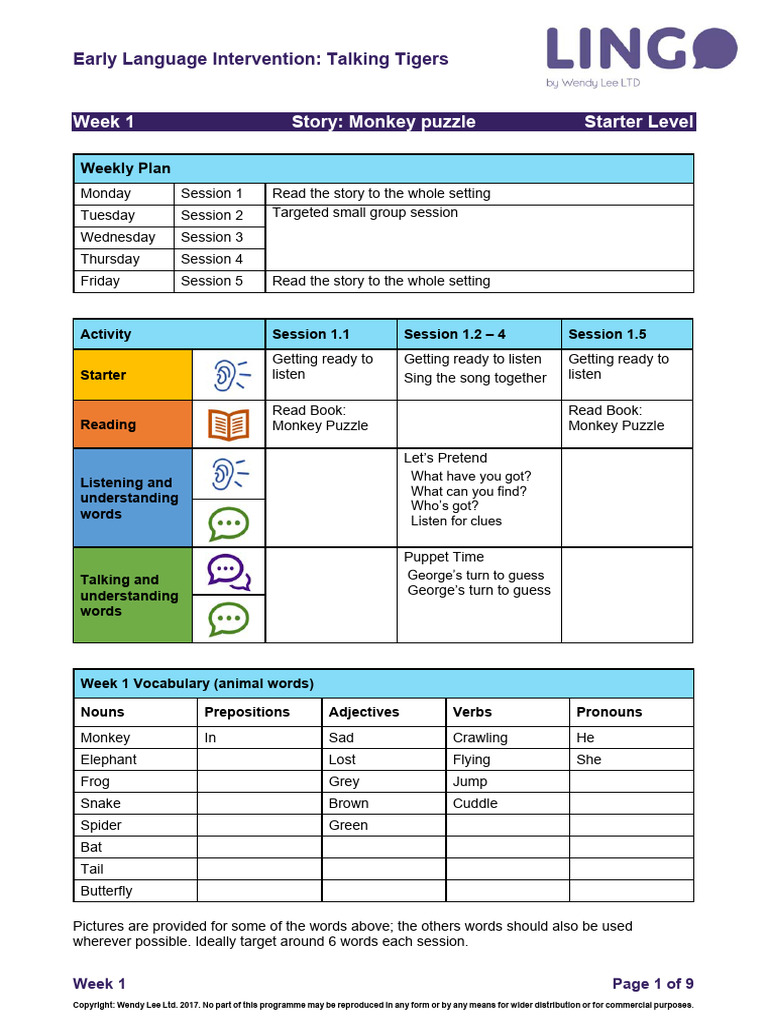 Talking Tigers Session 1 Website | PDF | Adjective | Word