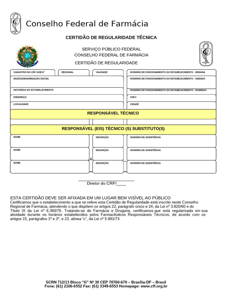 07 Modelo Certidão de Regularidade Técnica | PDF