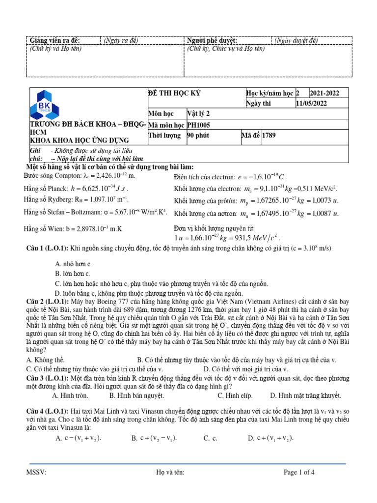 Đề thi CK212-CN01-1789-KDA | PDF