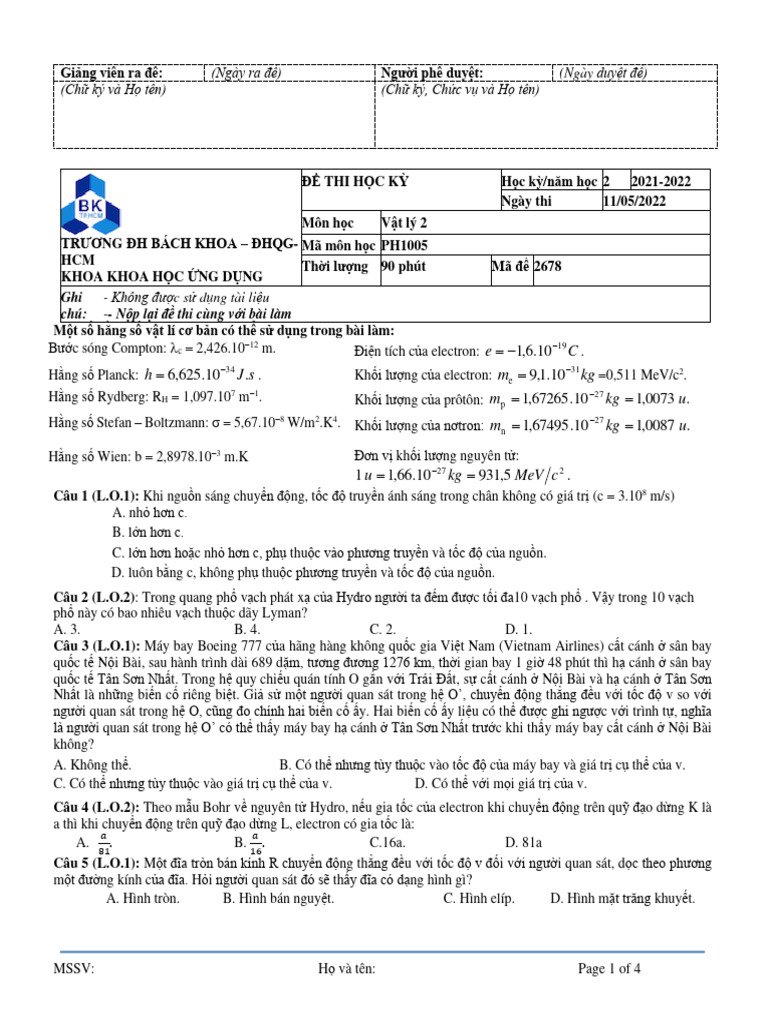 Đề thi CK212-CN01-2678-KDA | PDF