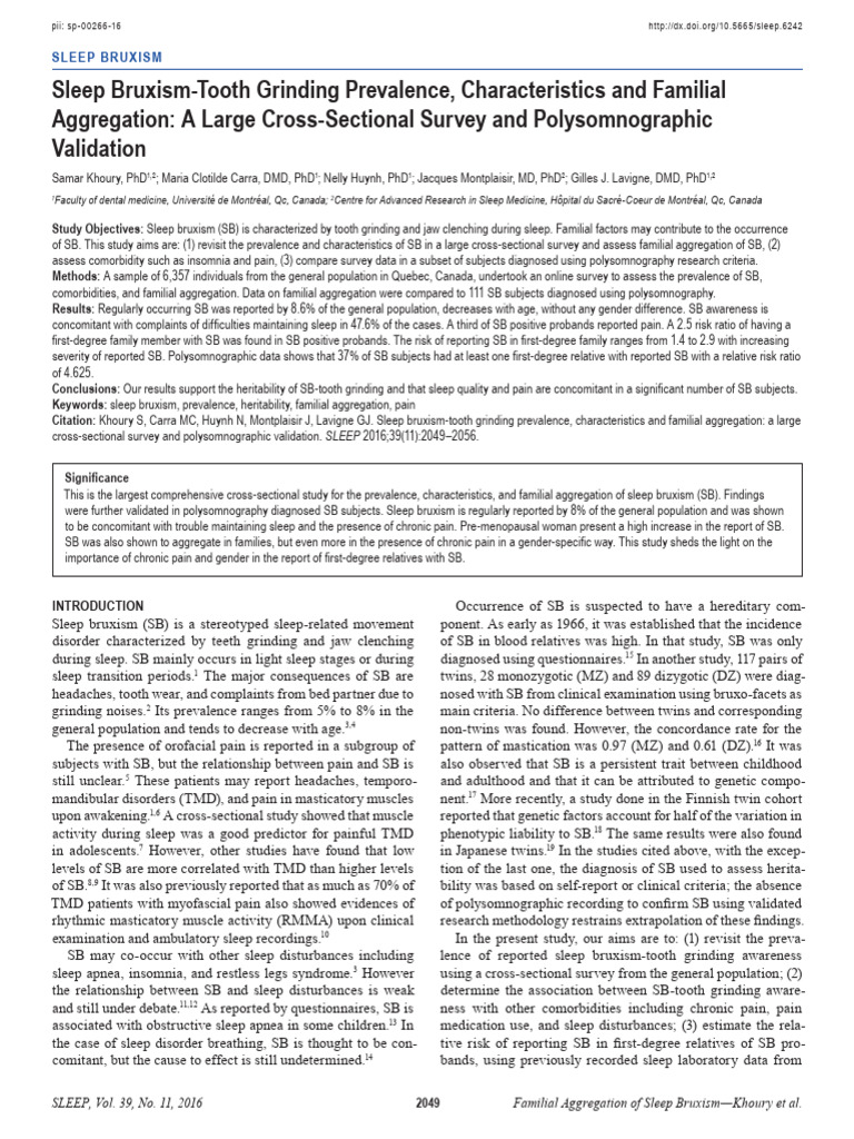 Bruxism Stat | PDF | Sleep Disorder | Sleep Medicine