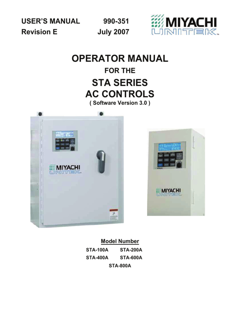 STA Series Controls Manual - July2007 Rev E | PDF | Vacuum Tube ...