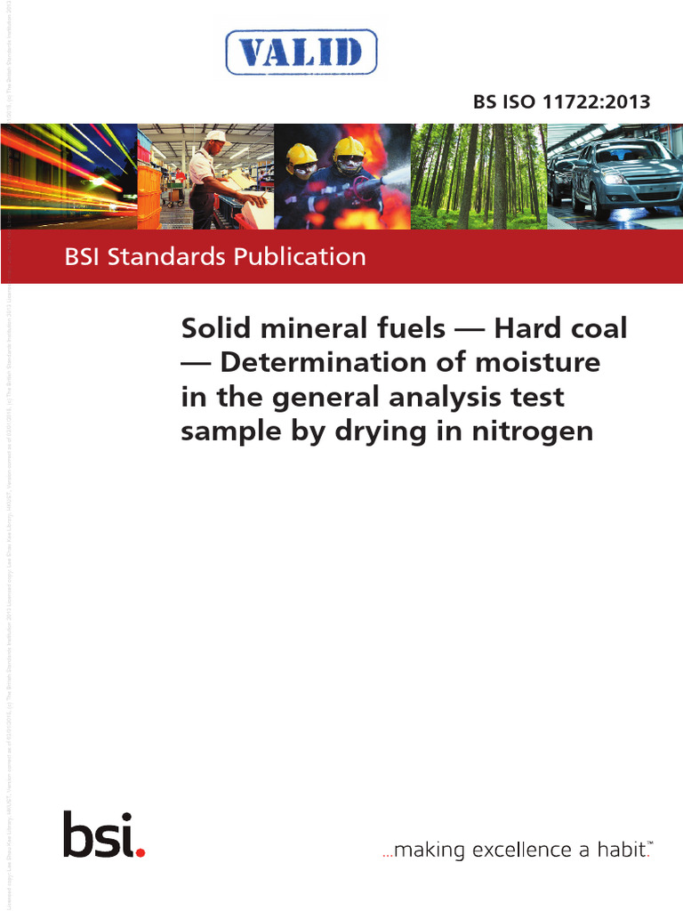 BS ISO 11722-2013 Inherent Moisture | PDF | International Organization For Standardization