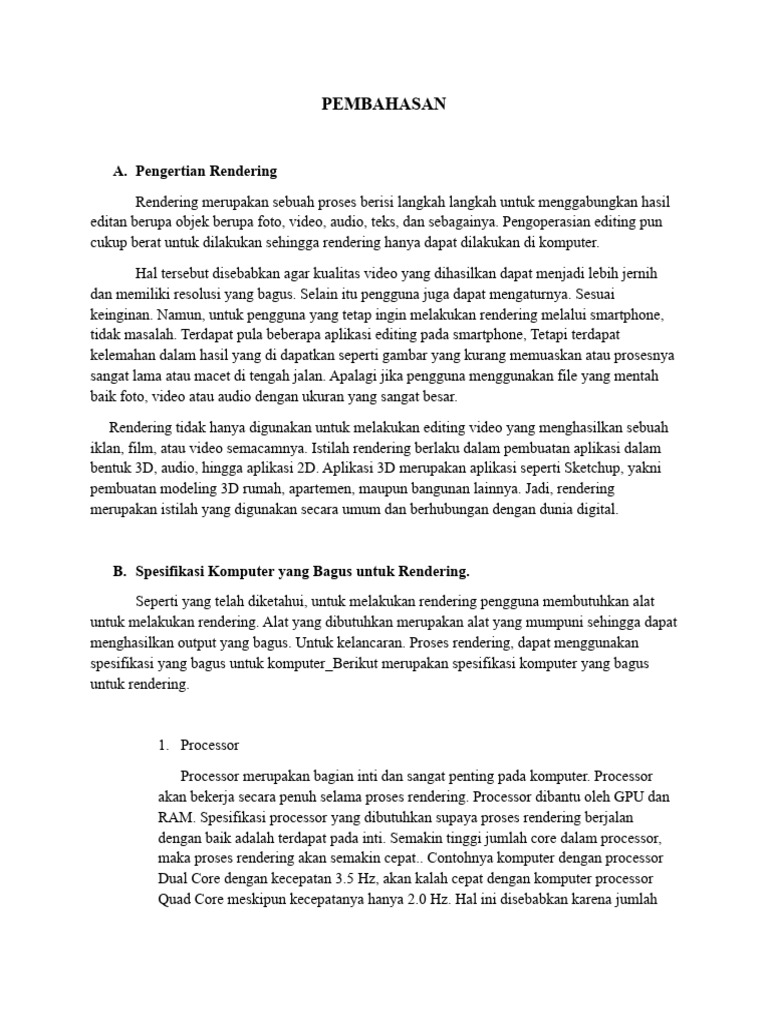 Panduan Lengkap Rendering | PDF