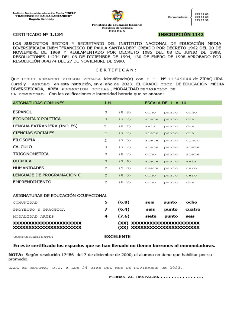 Inem e | PDF | Bogotá