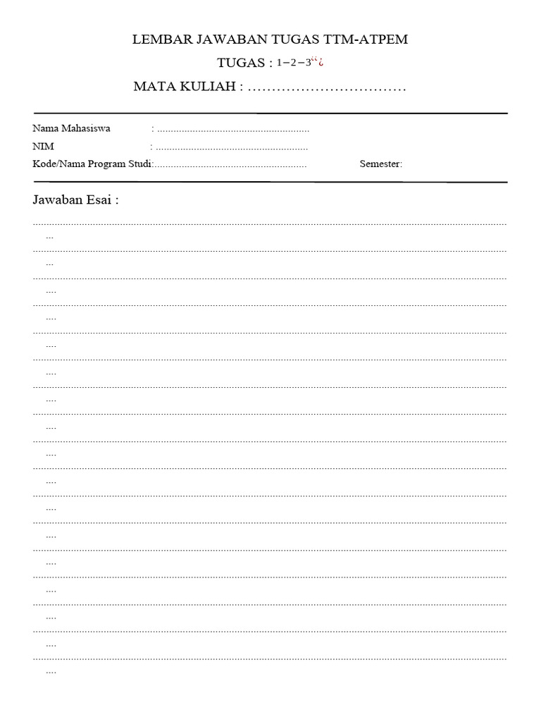 15b. Contoh Format Tugas Tutorial 1,2,3 | PDF