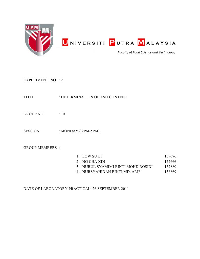 Experiment of Determination of Ash Content | PDF | Combustion | Oxygen