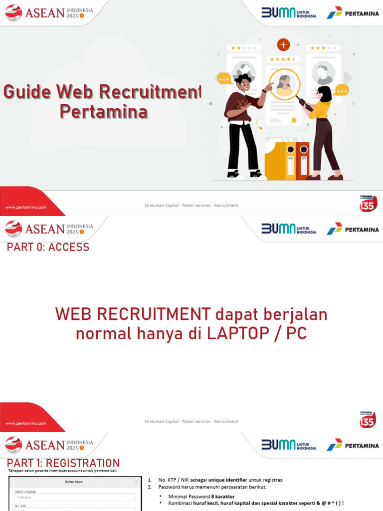 Panduan Web Recruitment Pertamina | PDF