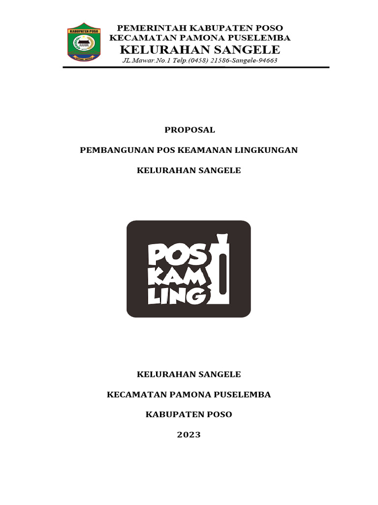 Proposal Pembuatan Pos Kamling | PDF