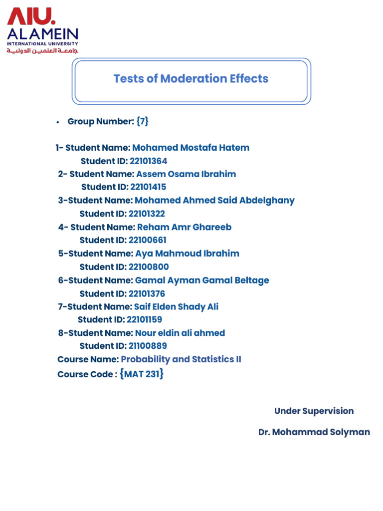 moderation effect | PDF | Scientific Theories | Tests