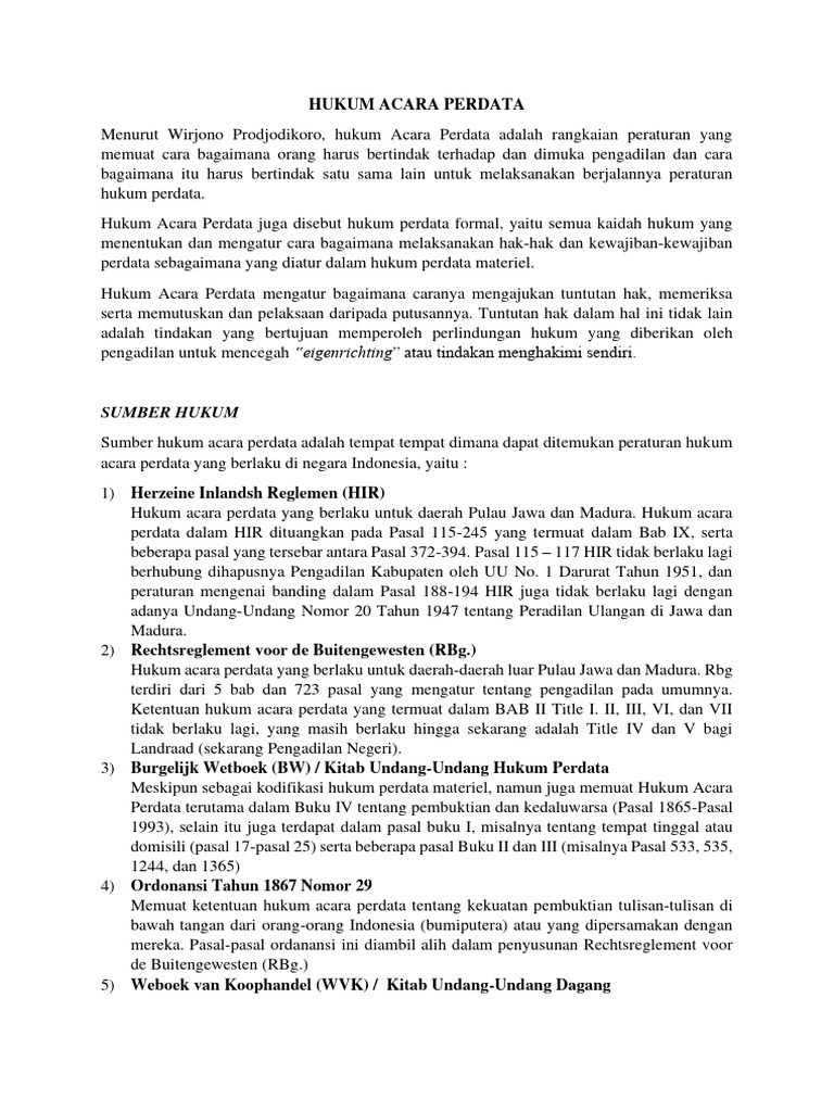 Catatan Hukum Acara Perdata | PDF