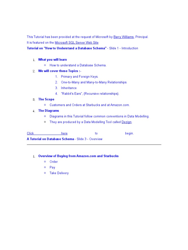 This Tutorial Has Been Provided at The Request of Microsoft by Barry Williams | PDF | Conceptual ...