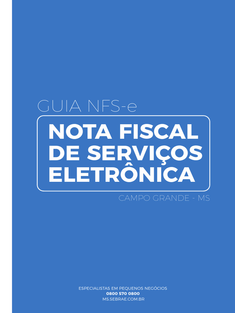 Guia NFS-e Nota Fiscal de Serviços Eletrônica | PDF | Recibo