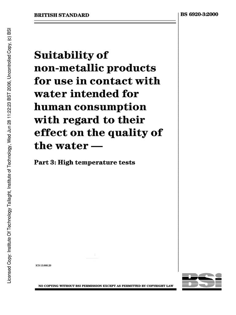 Bs 6920 3 2000 - Compress | PDF | Water