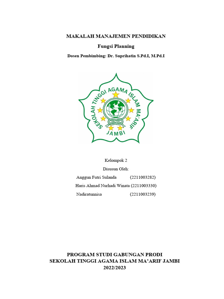 Makalah Manajemen Pendidikan | PDF