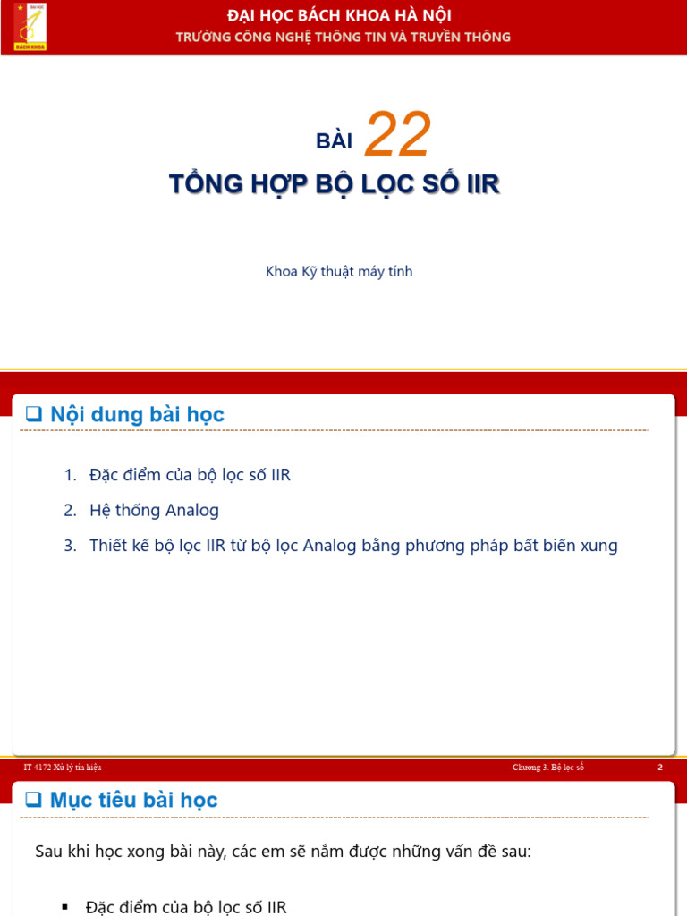 Bài 22 Bộ lọc số IIR | PDF