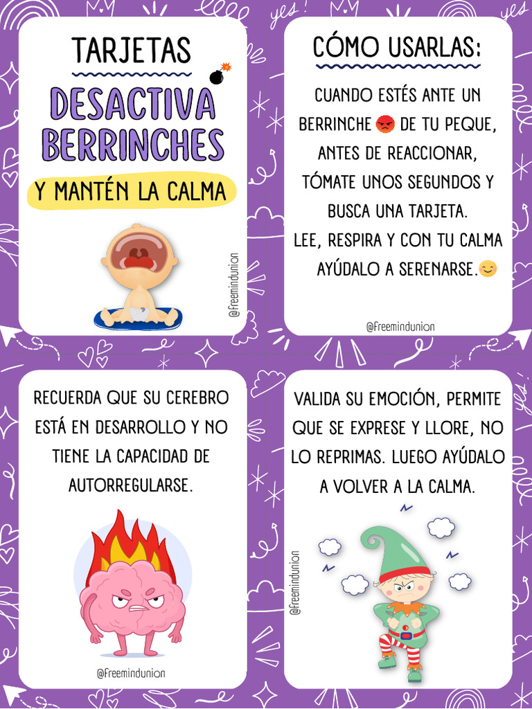 Tarjetas Desactiva Berrinches y Manten La Calma | PDF