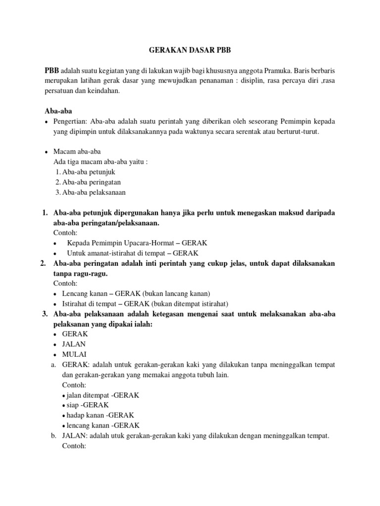Panduan Gerakan Dasar PBB | PDF