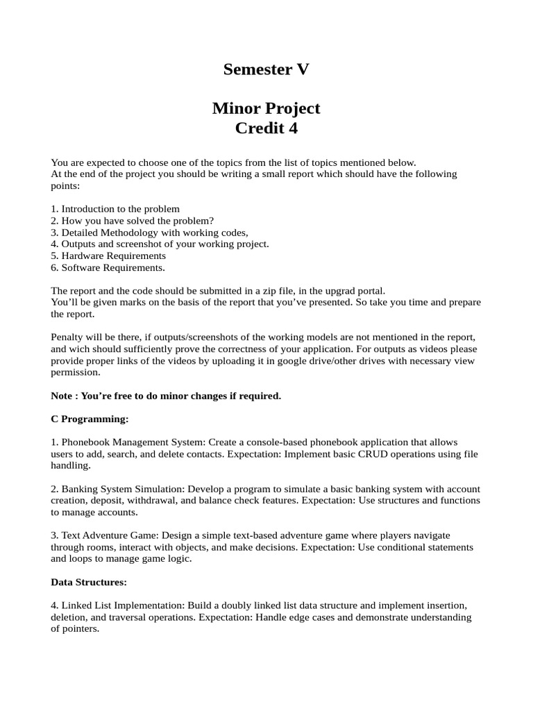 Semester V Minor Project Guidelines | PDF | Databases | Computer Network