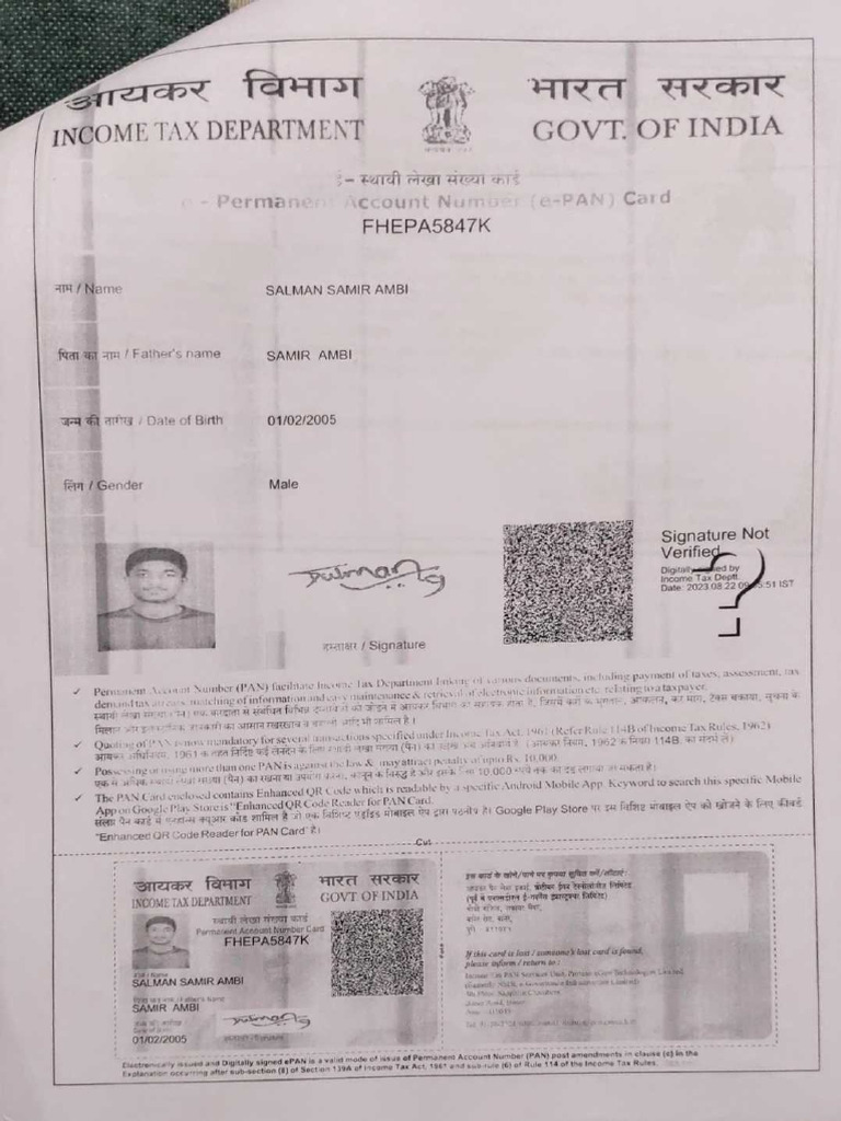 Pan Card Xerox | PDF