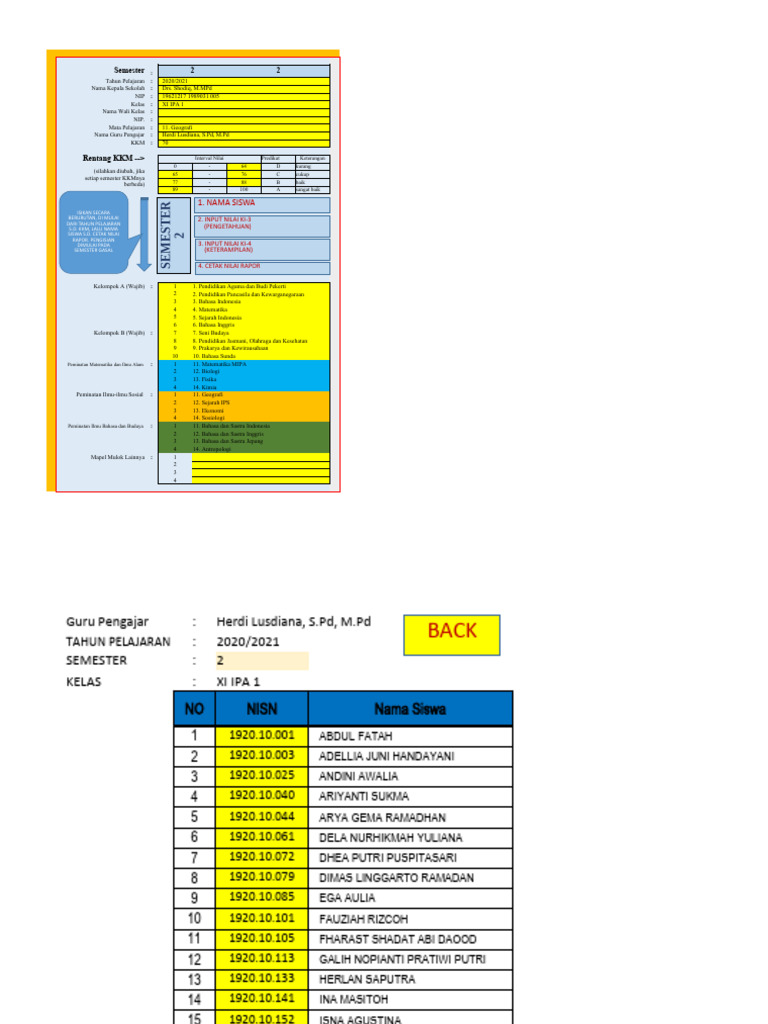 Input Nilai Rapot PKN KLS Xi Ipa 1 | PDF