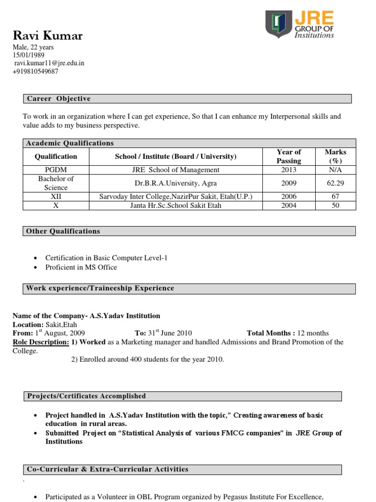New Ravi's CV | PDF