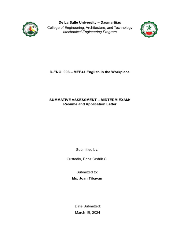 Midterm Assessment Pdf Quality Assurance Evaluation