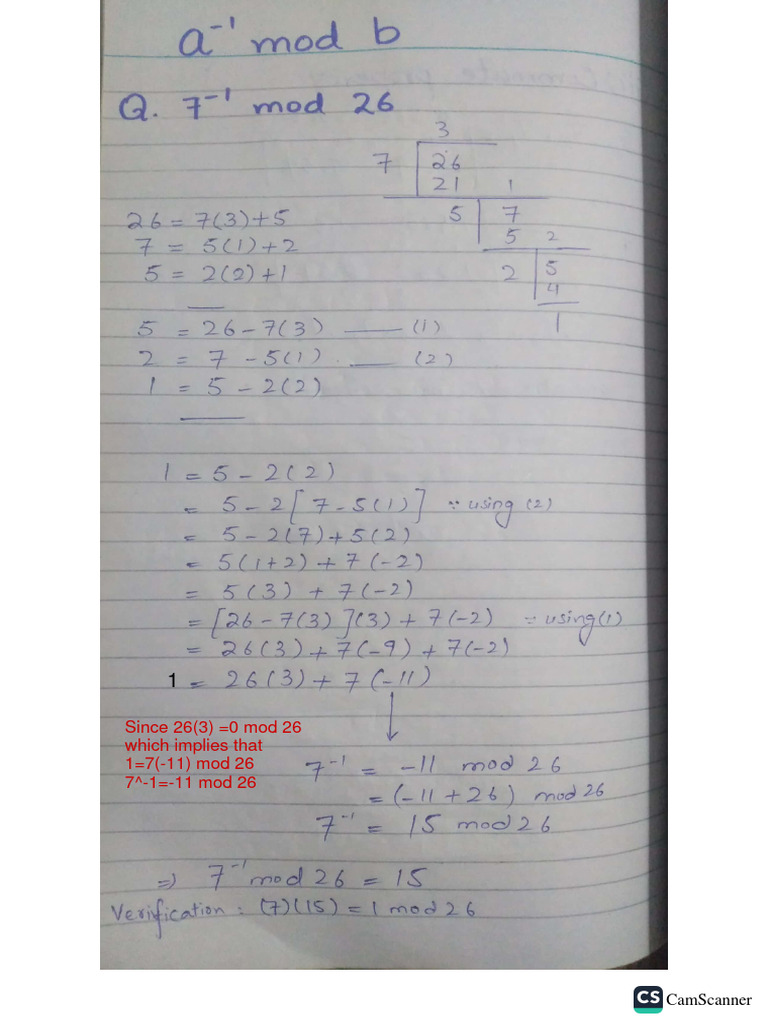 Inverse of A Number Mod N 30042024 113901am | PDF