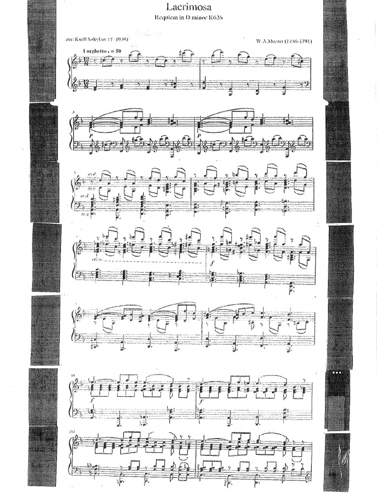 Mozart Lacrimosa - Saltykov | PDF