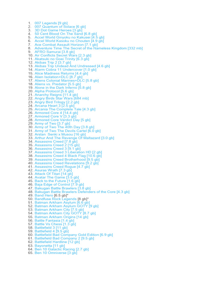 Daftar Game Ps3 CFW Part 4 | PDF | Lego | Star Wars