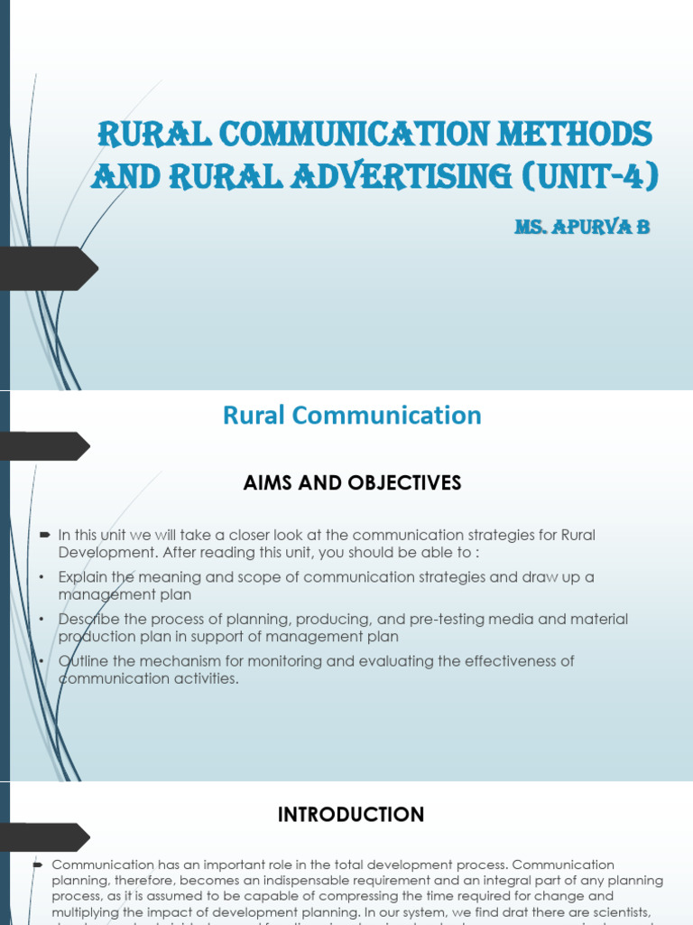 Rural Communication | PDF | Marketing | Advertising