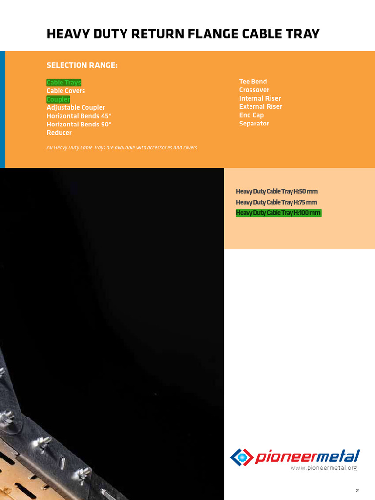 Technical Datasheet For Preforated Cable Tray - Compressed | PDF