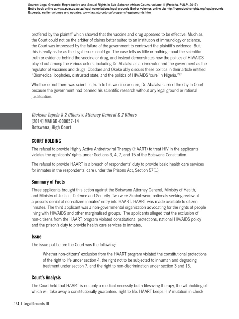 Lg-37a 37b Foreign Hiv Prisoners Appeal Botswana | PDF | Management Of Hiv/Aids | Hiv/Aids