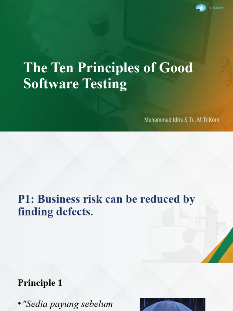 Modul 02 - The Ten Principles of Good Software Testing | PDF