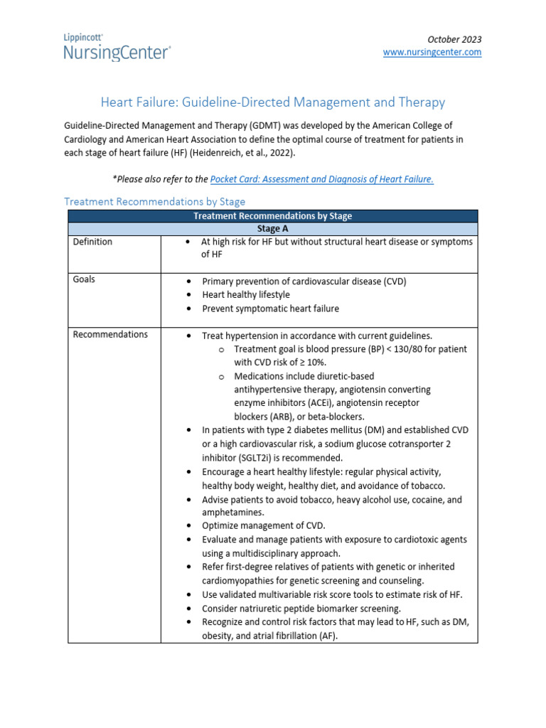 Heart Failure Management Guidelines 2023 | PDF | Heart Failure ...