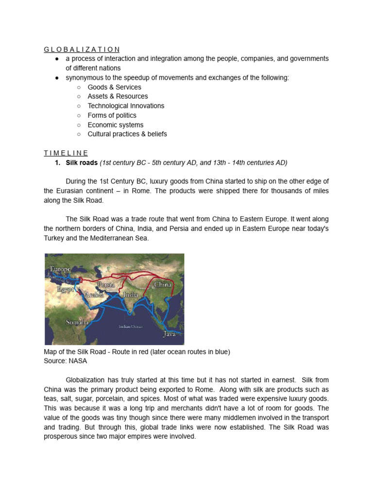 Globalization Timeline (Data Gathering Notes) | PDF | Silk Road ... Globalization Timeline (Data Gathering Notes) | PDF | Silk Road ...