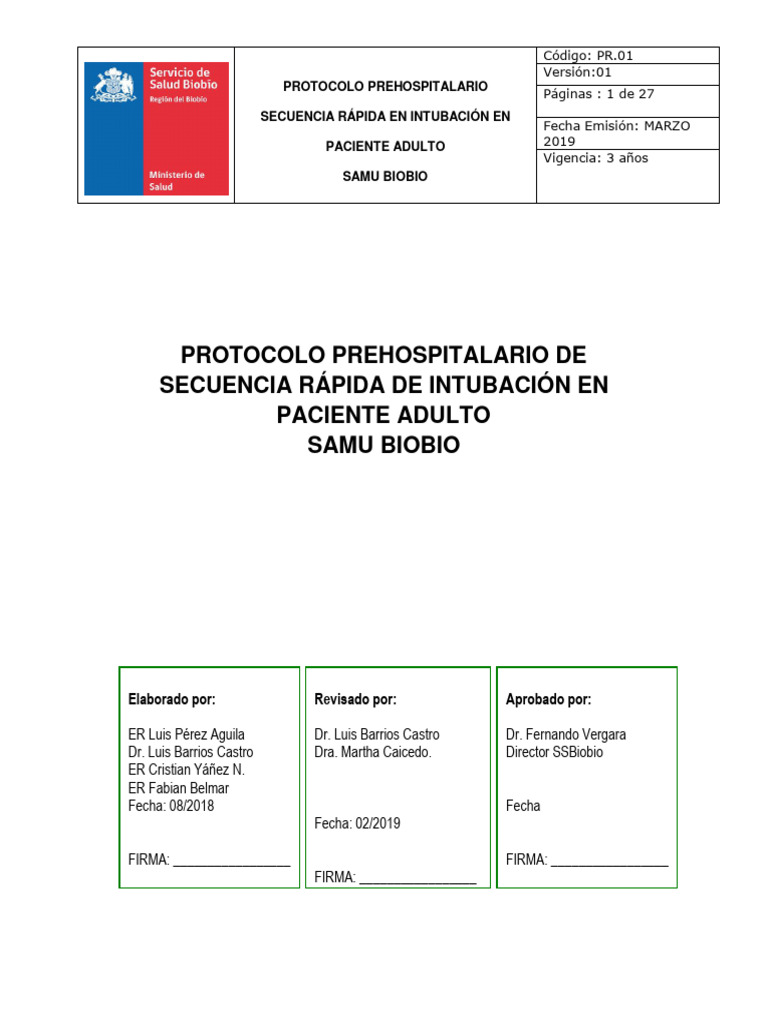 Protocolo SAMU SRI | Descargar gratis PDF | Medicina CLINICA ...