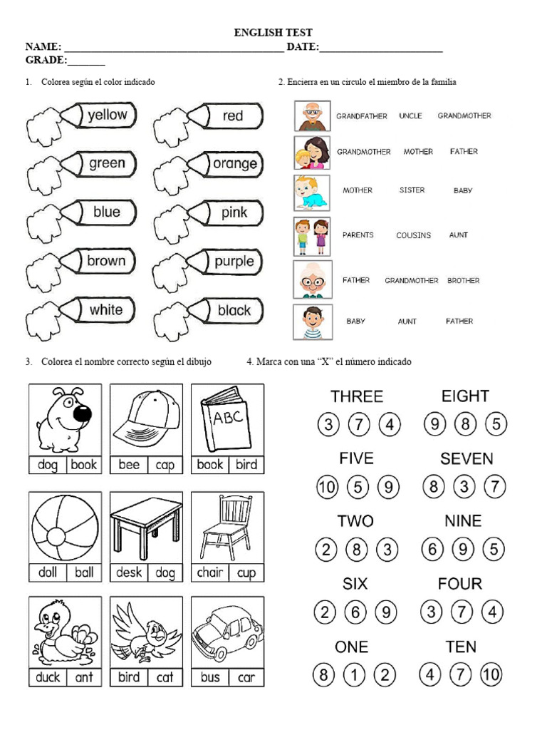 Examen de Ingles Variado | PDF