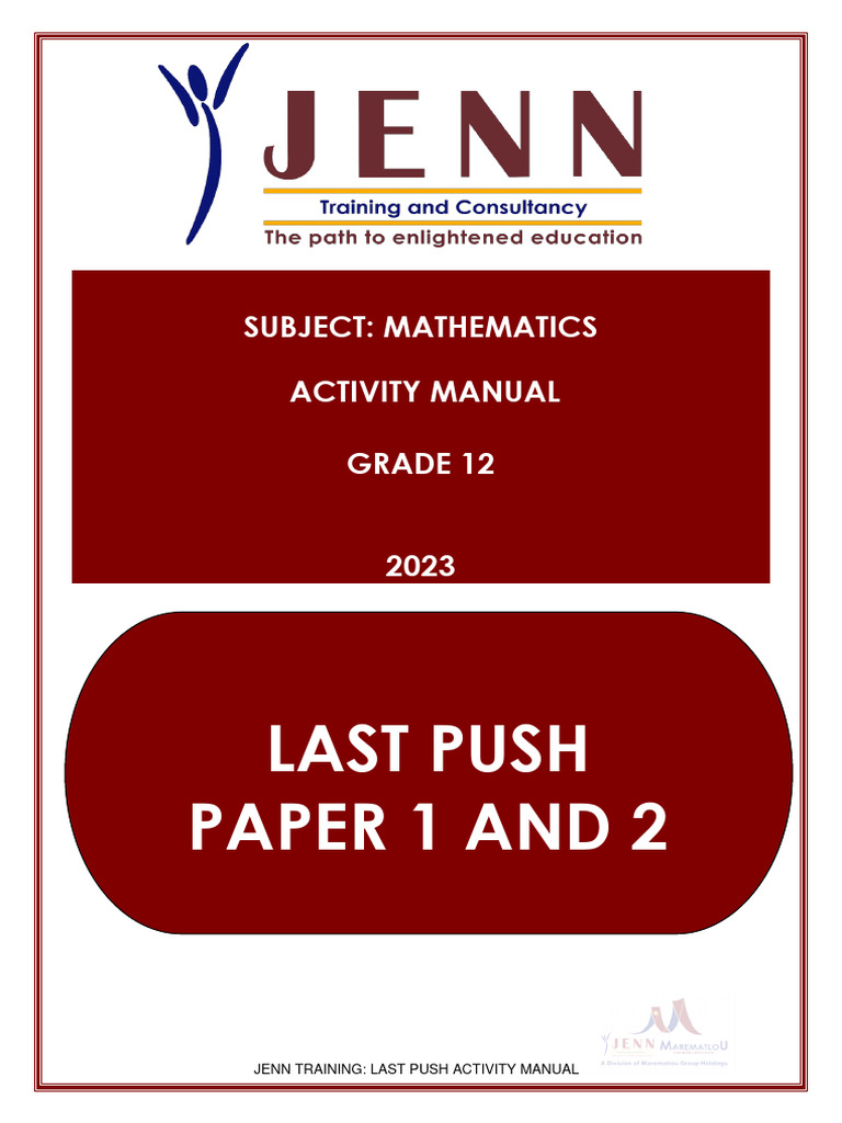 Jenn Last Push Mathematics 2023 | PDF | Equations | Mathematics