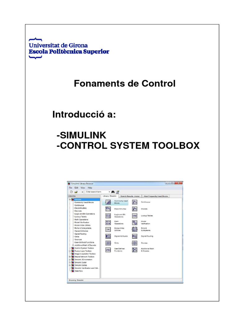 Prac Simulink Controlsystem 20 21 | PDF